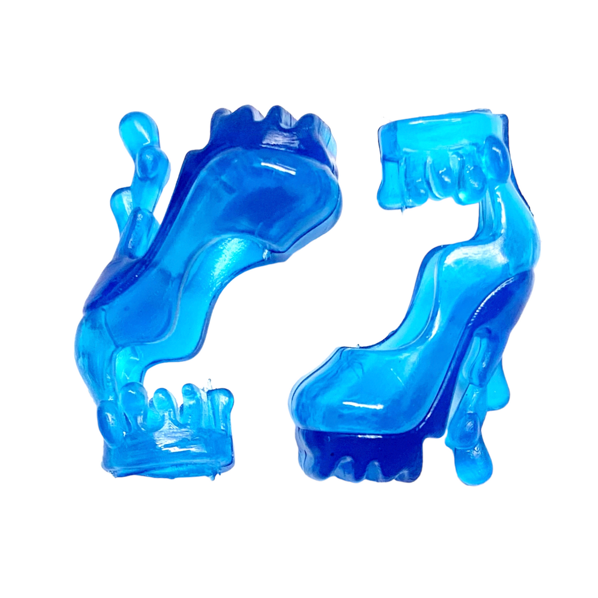 Clear Ice Blue Blob Heels Shoes Fits Barbie Slanted Foot Style Dolls ...